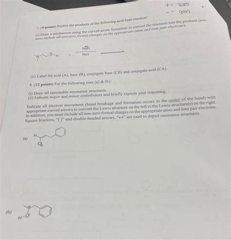solved 7 9 points predict the products of the following