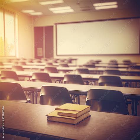 Empty Defocused University Classroom Generative Ai Business