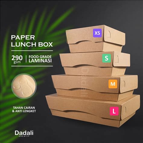 Jual Kotak Makan Paper Lunch Box Kraft Coklat Laminasi Ukuran L M S XS