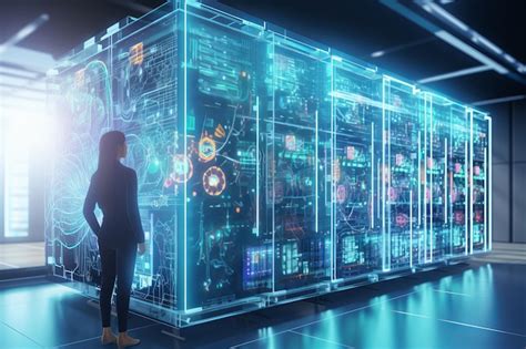 Premium Photo Thoughtful Businessman Analyzing Complex Server