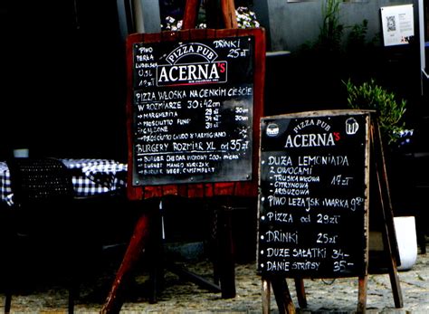 Menu Pizza Pub Acernas Przejrzyste W Jednym Oknie Lublin