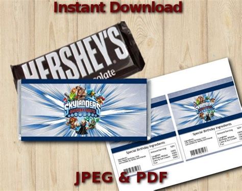 Skylanders Candy Bar Wrappers Instant Download Birthday Printable File Diy — Diy Printables