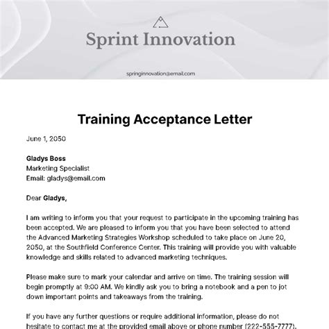 Training Request Letter To Boss For Internet Connection Problem