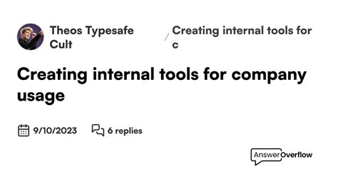 Creating Internal Tools For Company Usage Theos Typesafe Cult
