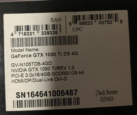 Gigabyte Gv N105td5 4gd Geforce Gtx 1050 Ti D5 4gb Gddr5 Graphics Card