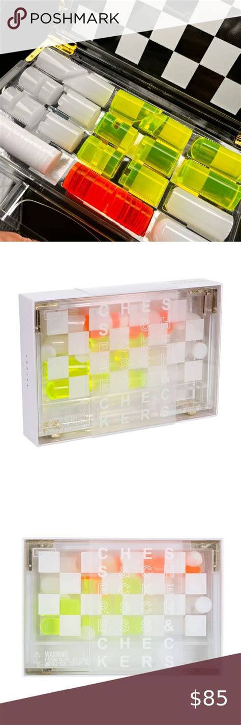 Sunnylife Mini Lucite Chess And Checkers Neon Sunnylife Mini Checkers