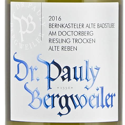 Mosela Dr Pauly Bergweiler Riesling Bernkasteler Alte Badstube 2017 0