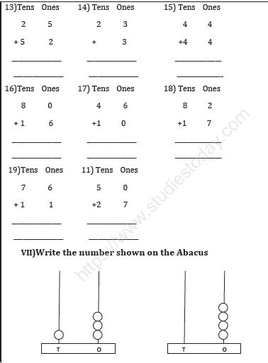 Cbse Class 1 Mathematics Sample Paper Set D Artofit
