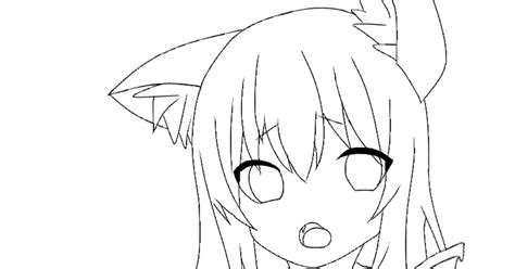 女の子 猫耳少女（線画） りくあのイラスト Pixiv