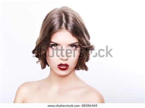 Attractive Sexy Woman Big Red Lips Stock Photo Shutterstock