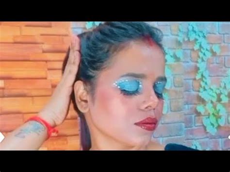 Blue Stone Eye Makeup Tutorial For Beginners Glamwithaasu