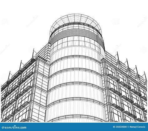 Building Glass Corner Entrance Circle And Quadrant Vector