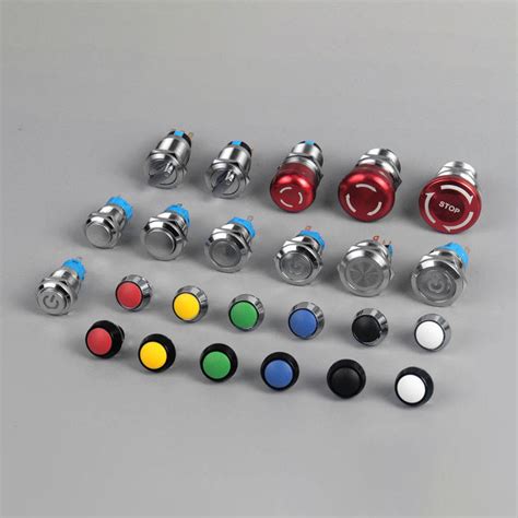 Cmorsun 19mm Metal Waterproof 12v 220v 5 Pin On Off Push Button Switch