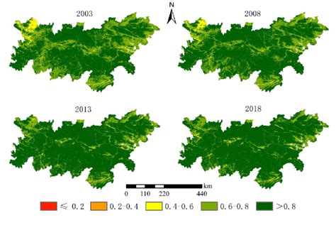 Spatial Pattern Of Ndvi In The Qbm 2003 2018 Download Scientific Diagram