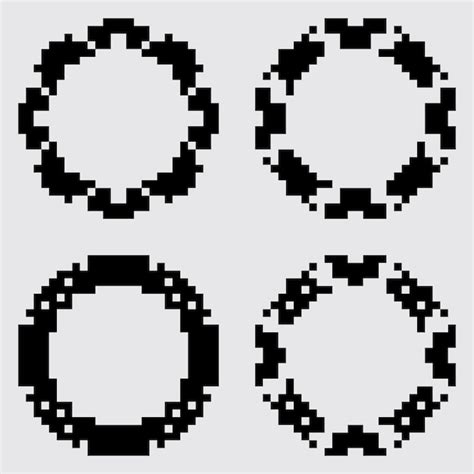 Premium Vector Pixel Art Decorative Circle Frame Border Template Design