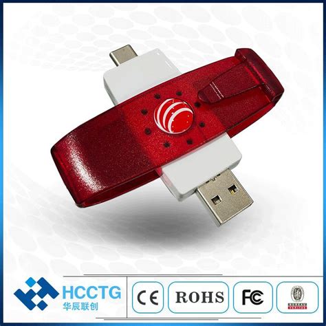USB PC Sc RFID Contactless Smart Card Reader With USB Type A And Type C Dual Connectors DCR