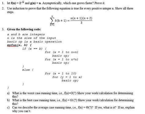 Solved let f n vñ and g n n Asymptotically which Chegg com