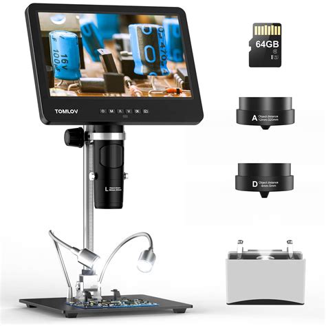 TOMLOV DM601 7 Triple Lens Digital Microscope HDMI LCD Coin