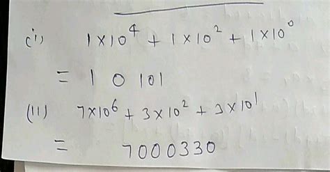 13 write the number each of the following expanded form 1 times 10