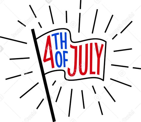 깃발 텍스트에 7월 4일 글자 Png Svg