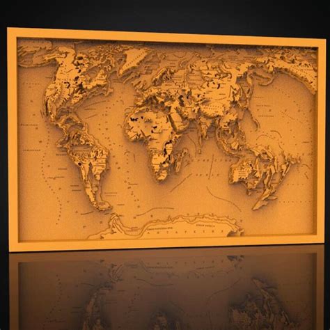 3d Stl Model World Map For Cnc Router Engraver Carving Machine Relief