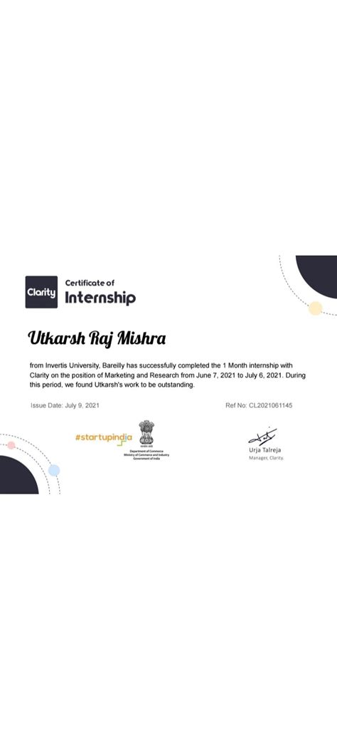 Utkarsh Raj Mishra On Linkedin Clarity Marketing Internship