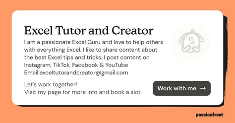 excel tutor and creator passionfroot