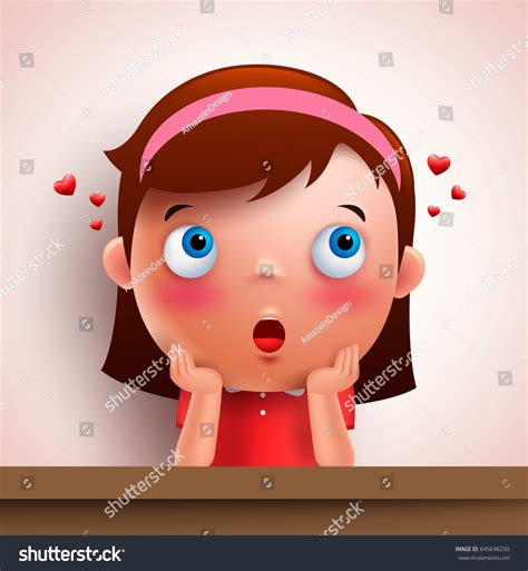 Blushing Girl Cartoon