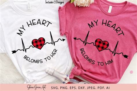 My Heart Belongs To Himher Couples Valentine Svg