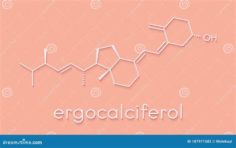 Ergocalciferol Vitamin D2 Molecule Skeletal Formula Stock