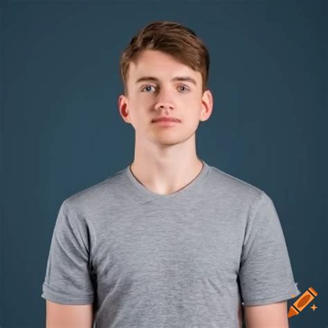 25 Year Old Handsome Man In Heather Gray T Shirt On Craiyon