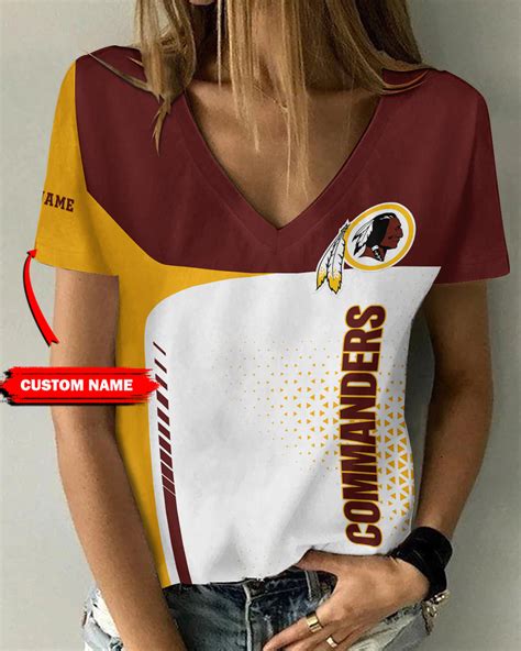 Washington Commanders Personalized V Neck Women T Shirt Agc26