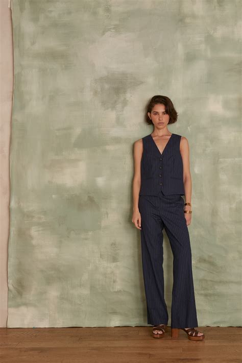 Layla Wide Leg Trousers Woman Ink Maison 123