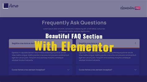 Create A Beautiful Faq Section With Elementor Youtube