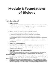 Exploring Biology Foundations And The Scientific Method Course Hero