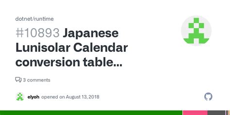 Japanese Lunisolar Calendar Conversion Table Discrepancy For The Year