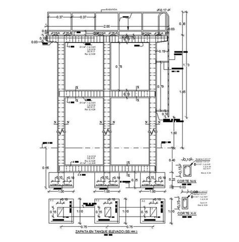 2d Autocad Dwg Drawing File Shows The Details Of Foundation Level Download The Dwg Autocad File
