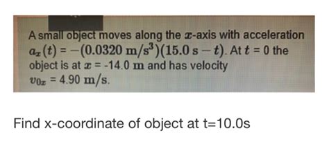 solved a small object moves along the z axis with