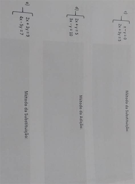 01 Resolva Os Sistemas De Equações Abaixo A 3x Y 11 { X 2y