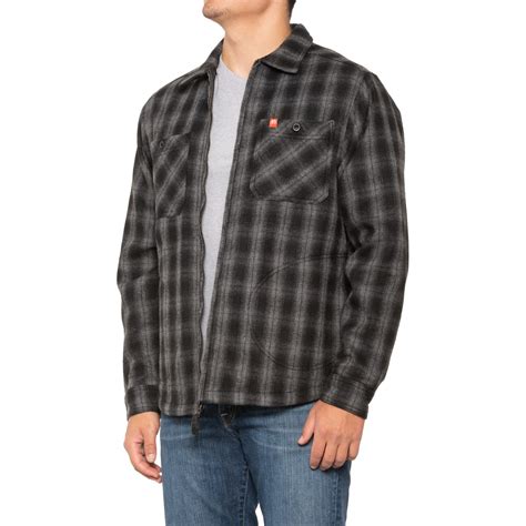 American Outdoorsman Sherpa Bonded Flannel Shirt Jacket For Men
