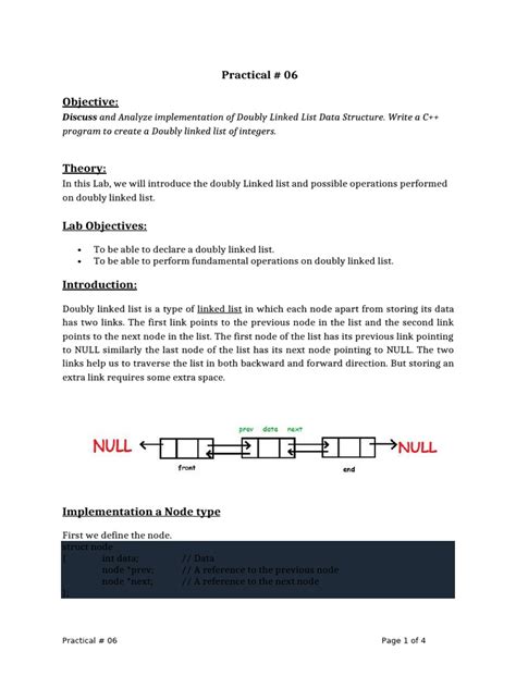 Dsa Lab06 Doubly Linked List Pdf Data Computer Data