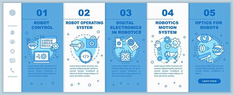 Robotics Courses Onboarding Mobile Web Pages Vector Template Automation Responsive Smartphone