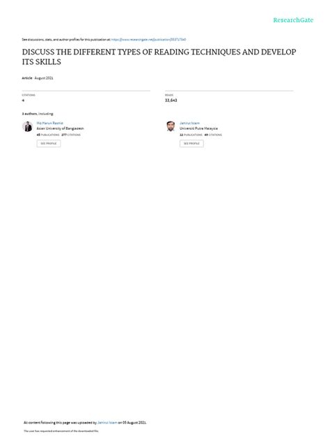 Discuss The Different Types Of Reading Techniques And Develop Its Skills Pdf Reading