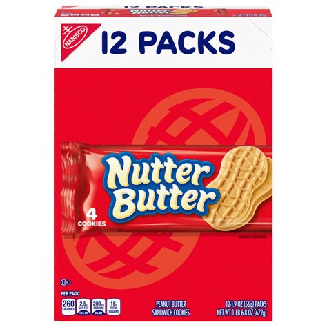Save On Nabisco Nutter Butter Peanut Butter Cookie Packs 12 Ct Order