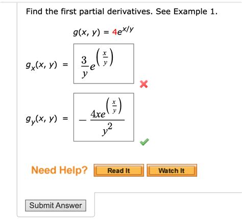Solved G X Y 4e X Y Find The First Partial Derivative Chegg