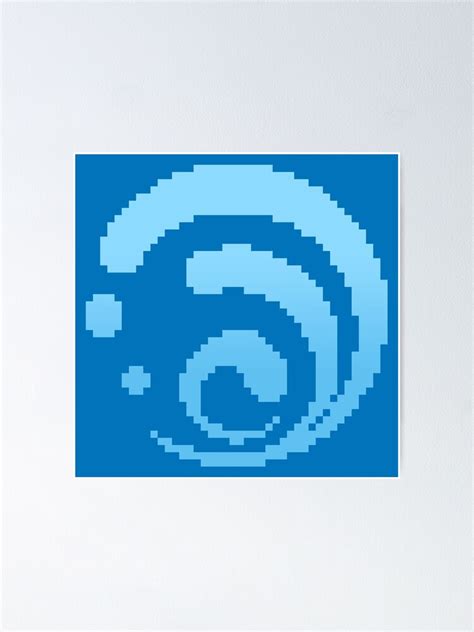 Hydro Elements Genshin Impact Pixel Art Poster Von Grphc Dsg21