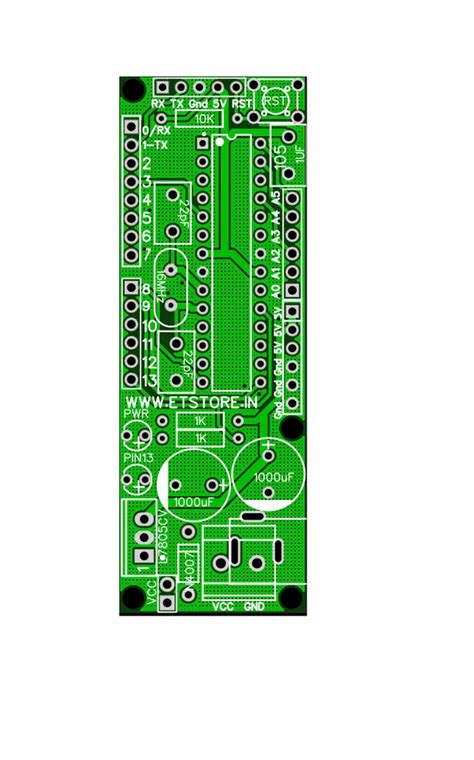 Atmega328 Or Atmega8 Breakout Board Pcb Only With 7 12v Input Support