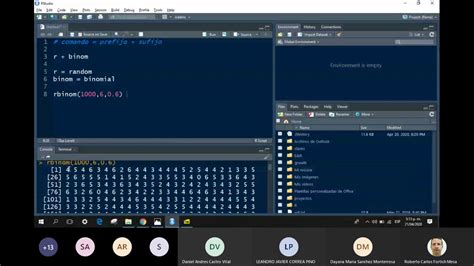 Comandos Rbinom Y Dbinom En R Para Simular Variables Bernoulli Y Binomial Youtube