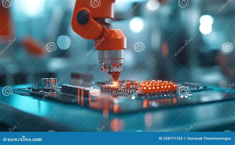 Automatic Robot For Print Circuit Board Pcbassembly Machine During Soldering Or Welding Part