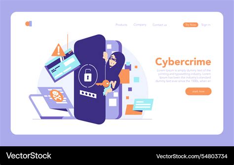Cybercrime Flat Royalty Free Vector Image Vectorstock